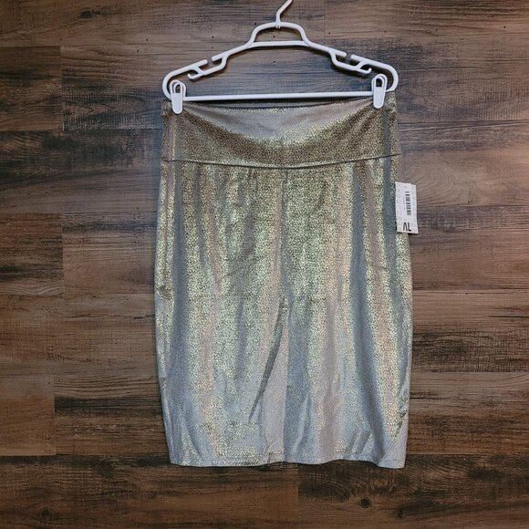 LuLaRoe | Skirts | Lularoe Elegant Cassie Pencil Skirt Xl Gold Foil ...